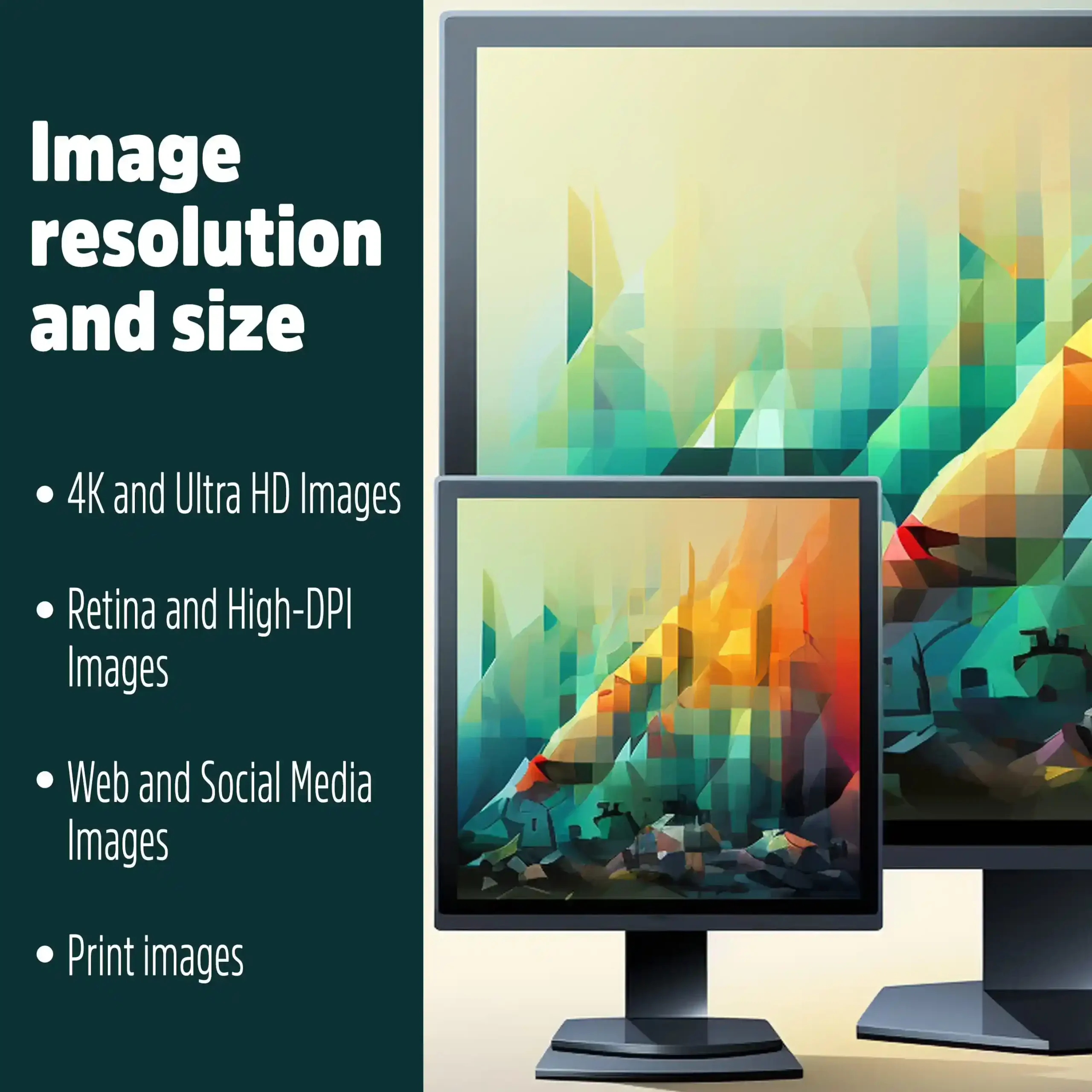 Image sizes for screen and print. What is image resolution?